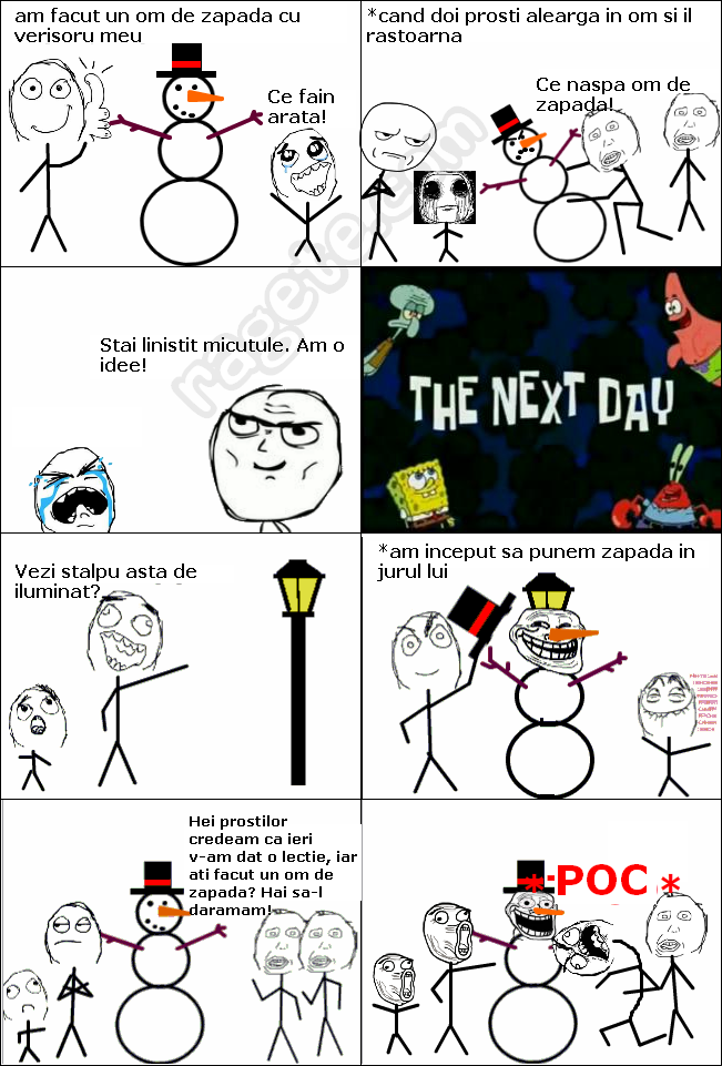 Te pui cu omul de zapada? – Meme & Rage Comics Romania