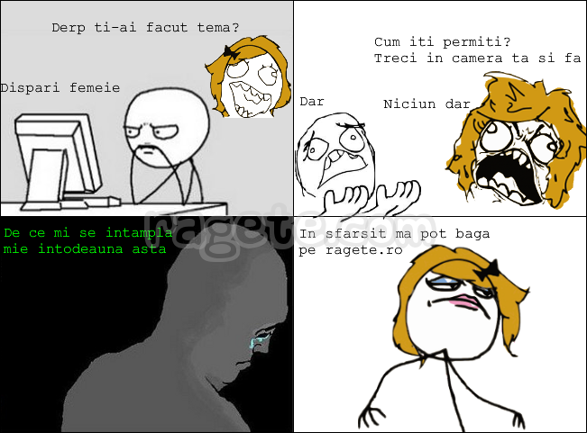 De ce ma trimite mama la teme – Meme & Rage Comics Romania